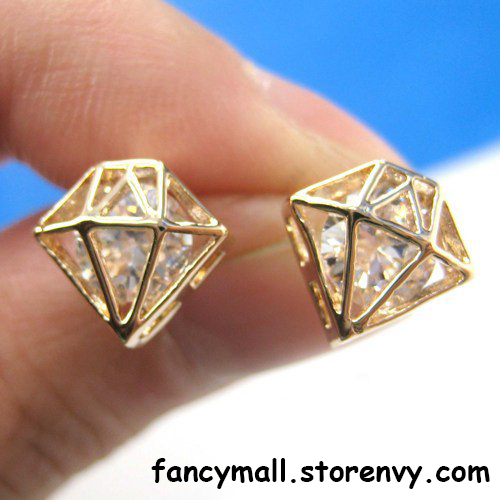 [gryxh3300450]diamond Shaped Earrings on Luulla