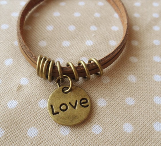 Retro Leather Handmade Having Two Layers Heart Bracelet on Luulla